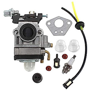 AISEN Carburetor for 2 Cycle 43cc Powermate PCV43 Tiller ARDISAM Earthquake E43 Auger 300486 11334 51.7CC Fuel Line Tune Up Kit