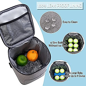 Breast Milk Cooler Bag with Ice Pack Reusable Storage Bags, Fit 4 Baby Bottles, Insulated Baby Bottle Cooler Bag Suitable for Nursing Mom Daycare, Waterproof with Zipper Pocket, Grey