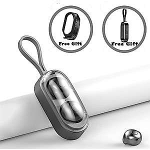 Xmenha Pink Invisible Earbuds Hidden for Work Ear Buds for Small Ears Tiny Mini Earbuds Smallest Earplug Headphones Women Workout Cute Kawaii Girls Gaming Sleep Headphones Pink Earphones