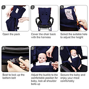 Easy Seat Portable Baby Safety Harness Chair Accessory Washable Cloth Travel High Chair Harness Seat for Infant Toddler Feeding with Adjustable Shoulder Belt