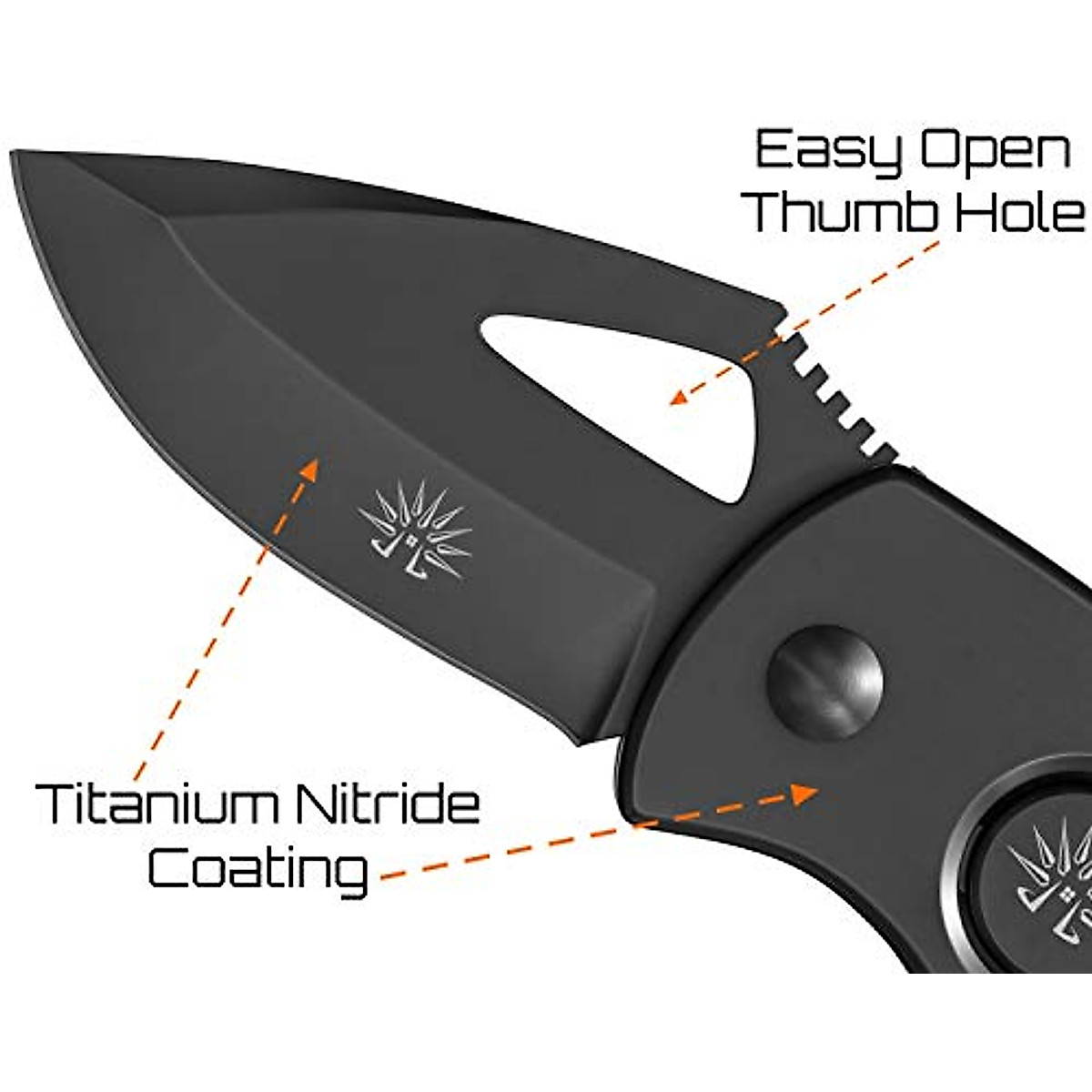 Off-Grid Knives - FAT BOY BLACKOUT Pocket Tank Manual Folding Utility Knife - Compact EDC, Razor Sharp Japanese AUS8 Steel, Deep Carry Clip, Safe Button Lock Release (Blackout)