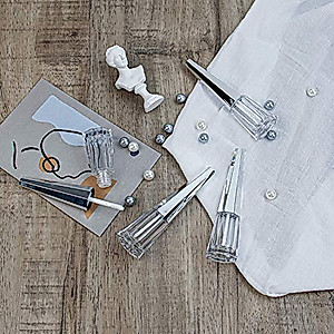 Healthcom 6 Pcs 7ML Clear Lip Gloss Tubes with Heart Brush Diamond Empty Lip Balm Container Lipstick Tube with Silver Lid DIY Refillable Bottles Makeup Sample Bottle Cosmetic Travel Gloss Containers