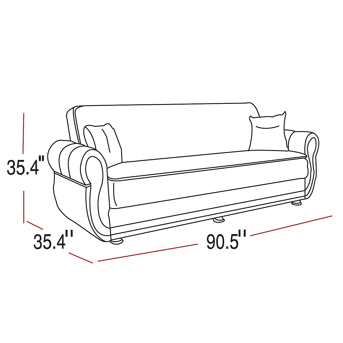 Istikbal Multifunctional Furniture Living Room Set Argos Collection (Zilkade Brown, Sofa)