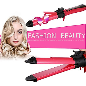 Automatic Hair Curling Iron 2 in 1 Hair Straightener Curler 1 to 1.2 Inch Spinning Hair Wand with Automatic Rotation for All Hiar Type Ceramic Flat Iron Auto Rotating Spiral（for Long Hair ONLY）
