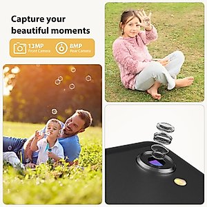 TOSCiDO Tablet 10.1 inch 2 in 1 Android Tablets 1080P FHD in-Cell LCD Screen, 4GB+64GB Expand to 1TB, Octa-Core CPU, 1920 * 1200 Resolution,8MP&13MP Camera|Wi-Fi| GPS| Keyboard| Mouse-Black