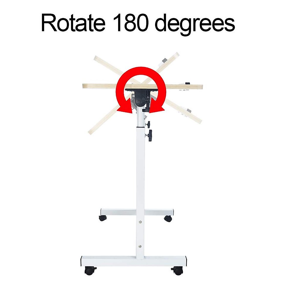 Toxz Household Office Desk Computer Task Table,Adjustable Height,Angle and Fold,Locking Casters,80CM 40CM,with Installation Tool(Ship from US!)