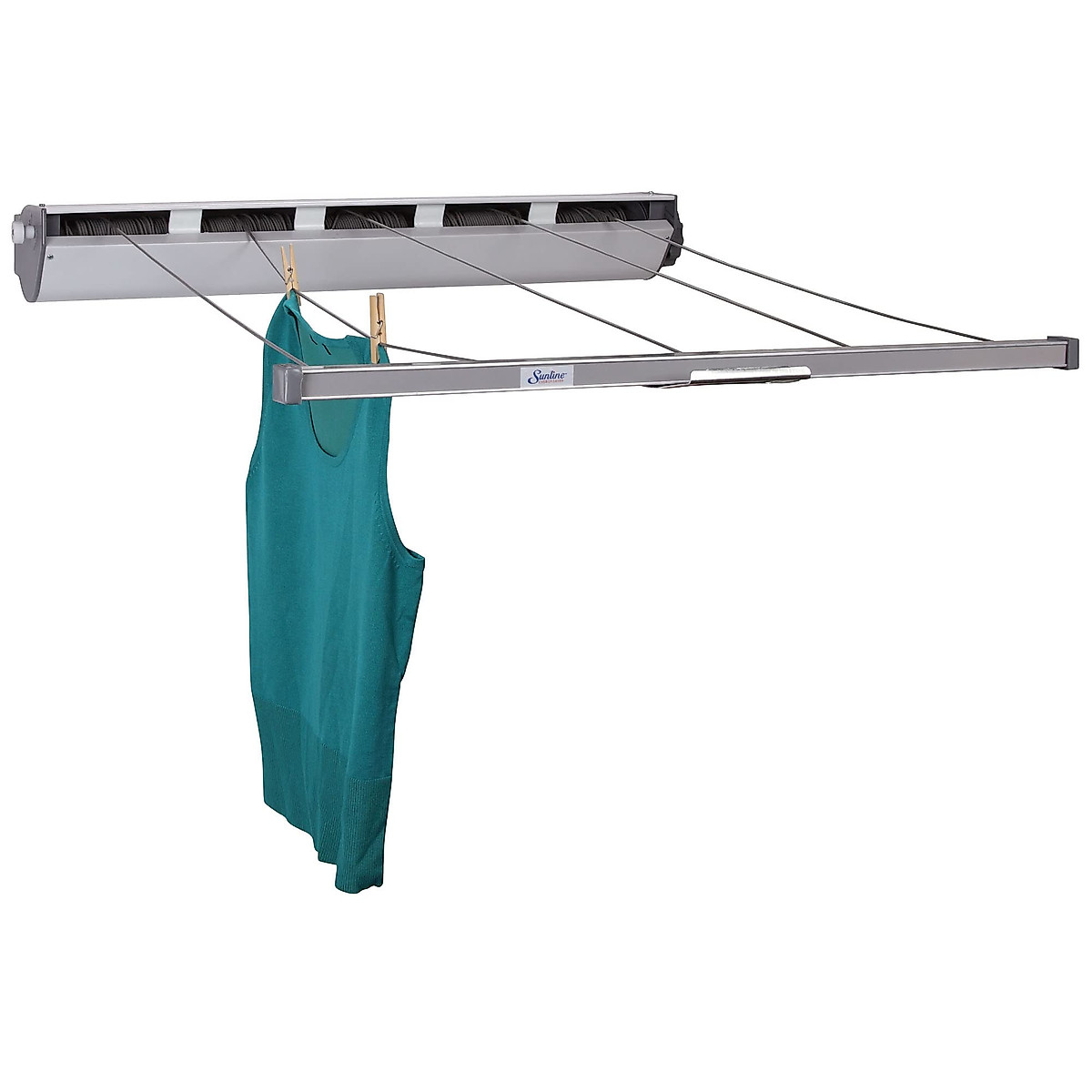 Household Essentials 17145-1 Retractable Clothesline 5-Line Dryer | Indoor or Outdoor Use | Hang Wet or Dry Laundry