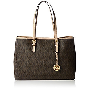 Michael Kors Jet Set Large Signature Travel Brown Tote Handbag 30T3GTVT7B-200