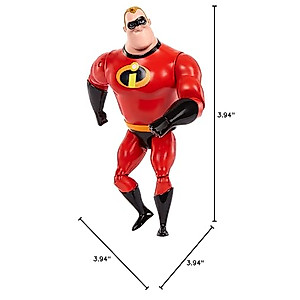 Mattel Pixar Mr. Incredible Figure True to Movie Scale Character Action Doll Highly Posable with Authentic Costumes for Storytelling, Collecting, The Incredibles Toys Kids Gift Ages 3 and Up