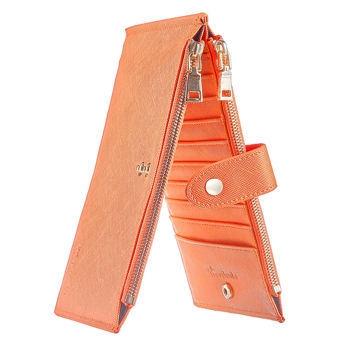 Travelambo RFID Wallet Women Large Size Bifold Multi Card Wallet Case with Zipper Pocke Credit Card Holder for Women