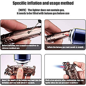 Relquatty Jet Torch Lighter, Windproof Lighter Tiger Cool Design for Gift, Exquisite Packaging, Refillable Butane Lighters,Suitable for Festival,Birthday, Candle, Gifts for Men