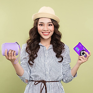 Carrying & Protective Case for Digital Camera, AbergBest 21 Mega Pixels 2.7" LCD Rechargeable HD/Kodak Pixpro/Canon PowerShot ELPH 180/190 / Sony DSCW800 / DSCW830 Cameras for Travel - Purple