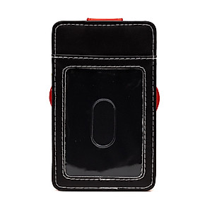 Buckle-Down Disney Wallet, Character Wallet ID Card Holder, Mickey Mouse Smiling Face, Red, Vegan Leather