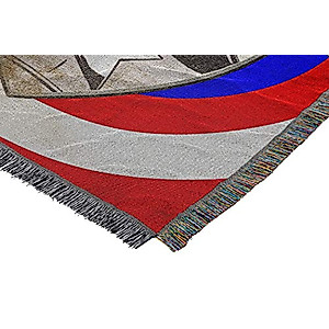Marvel's Captain America, "Established" Woven Tapestry Throw Blanket, 48" x 60", Multi Color