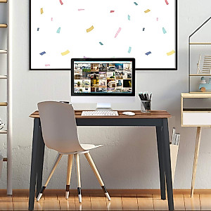 Giantex 43.5" L Rectangular Dining Table, Farmhouse Dinette Table w/ 4 Rubber Wood Legs, Kitchen Dinner Table for Kitchen Dining Room Living Room (Walnut & Black)