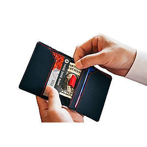 LC Prime Minimal Slim Pen Wallet l A Thinnest PenWallet For Daily Use (Pen is Not Included) (Blue mix Black (Pen is NOT Included))