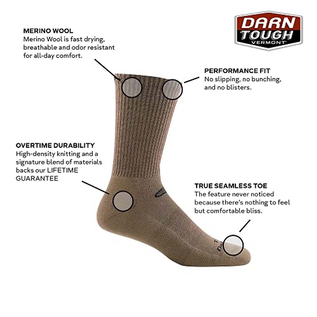 Darn Tough Tactical Micro Crew Light Cushion Socks (T3001) Unisex – (Black, X-Large)