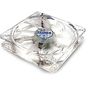 Zalman Ultra Quiet ZM-F2 92mm Blue LED Shark Fin Blade Case Fan Cooling, White ZM-F2 LED (SF)