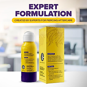 Dr. Piercing Aftercare Spray - Saline Solution for Piercings - Ear Piercing Cleaner Saline Wash Spray - Belly & Nose Piercing Keloid Bump, Piercing Cleaner - 100 mL,3.3 oz