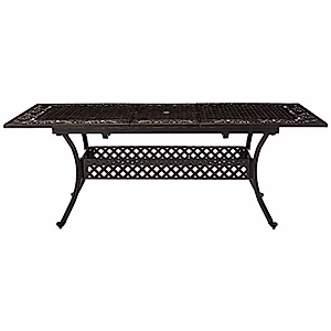 Christopher Knight Home Outdoor Expandable Patio Dining Table, 64"-81", Cast Aluminum, Shiny Copper