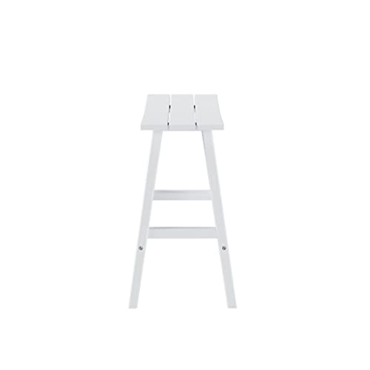 WO Home Furniture Patio Bar Stools Set of 2 PCS Outdoor Adirondack 29" in Saddle Stools for Porch, Backyard, BarBQ, Party, Events (White)