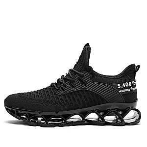 Vooncosir Women's Running Shoes Comfortable Fashion Non Slip Blade Sneakers Work Tennis Walking Sport Athletic Shoes Black