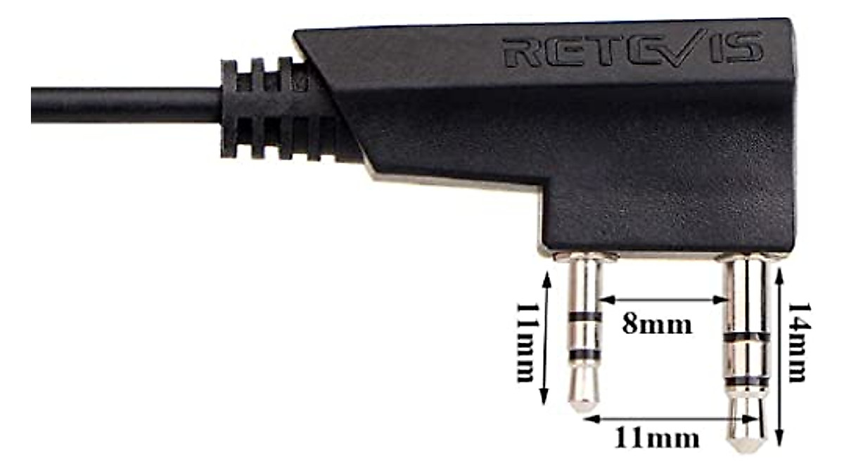 Retevis 2 Pin to 3.5mm Headset Adapter for RT Series Walkie Talkies