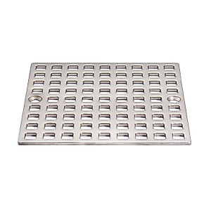 4" Shower Drain Cover Replacement Nickel Brushed, Shower Drain Grate Square Shower Drain Strainer Grid for Bathroom Floor