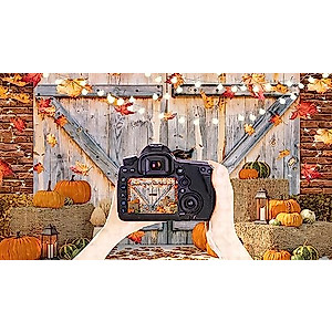 YYNXSY Fall Thanksgiving Backdrop Autumn Pumpkin Harvest Barn Background Hay Maple Leaves Baby Shower Banner Supplies Photo Booth Prop 7X5FT YY-2515