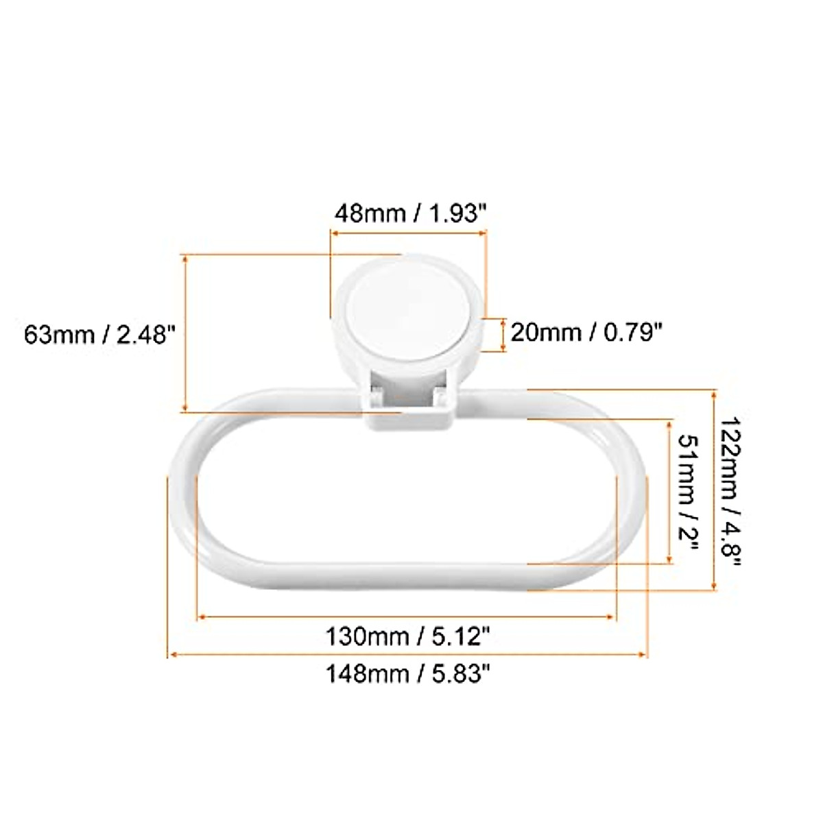 HARFINGTON Wall Mounted Oval Towel Ring ABS Hanging Holder Self-Adhesive for Bathroom Kitchen Accessories, White & Green