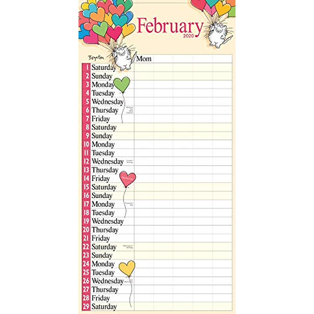 Mom's Family Wall Calendar 2020