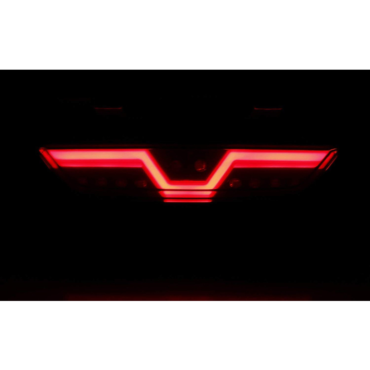 iJDMTOY Smoked Lens LED Rear Foglamp Compatible With 2015-2017 Ford Mustang, Full Red LED Tail Light Assembly Functions as Reverse Light & Rear Fog Light