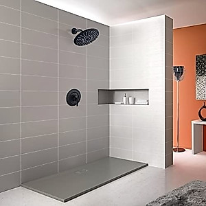 Pressure-Balancing Tub and Shower Trim for Moen, 8-inch Rainshower Showerheads with Adjustable Brass Ball Joint, Matte Black