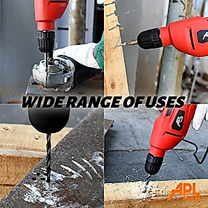 APLMAN Power Electric Drill,Variable Speed Drill with 6 Pcs Drill Bit and 6 Pcs Screwdriver,6 Foot Gord,Reversable Wired,Carrying Case & Accessories