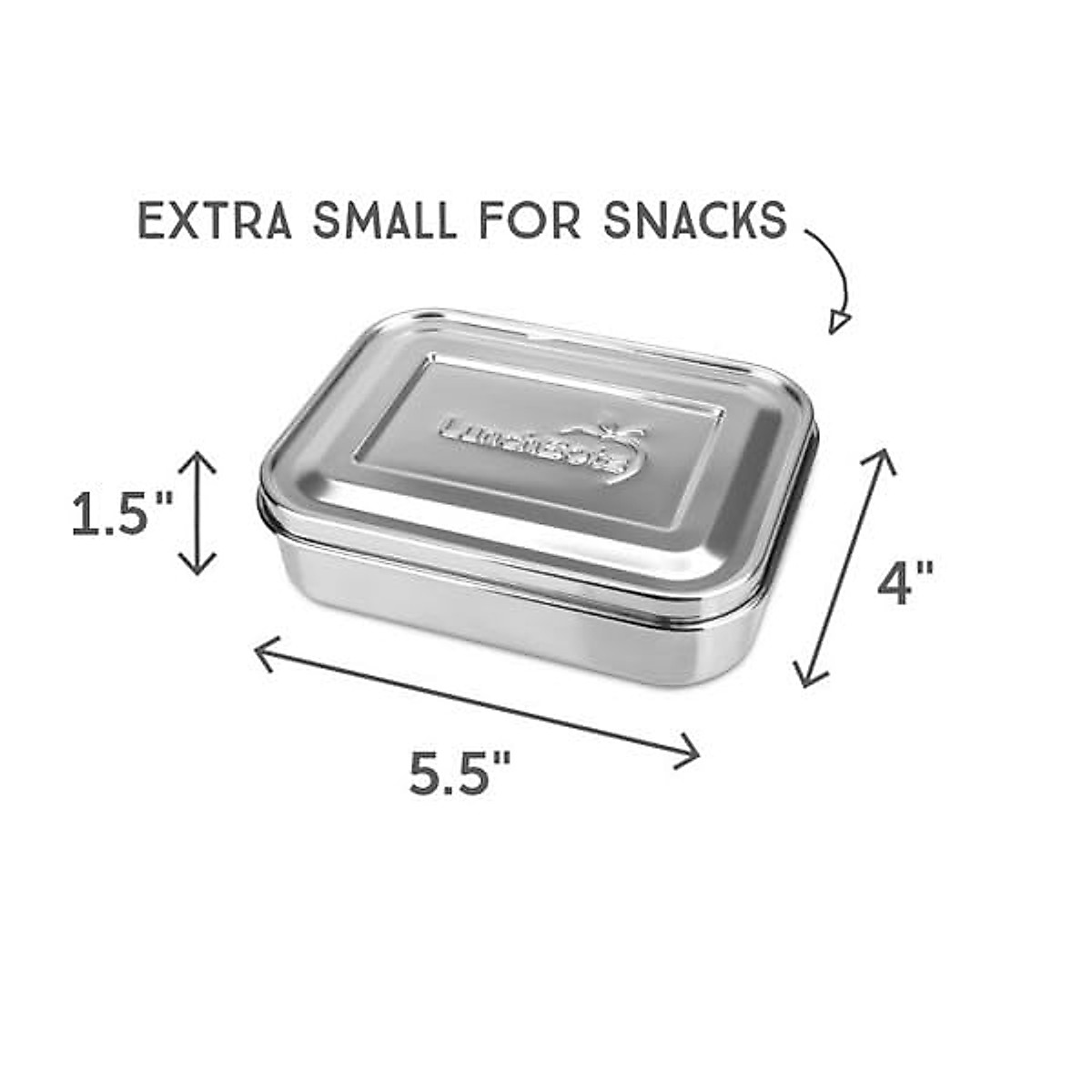 LunchBots Small Protein Packer Toddler Bento Box - Extra Small Divided Stainless Steel Snack Container - 4 Sections for 1-2oz of Nuts, Meat, Cheese, Finger Foods - Dishwasher Safe - Stainless Lid