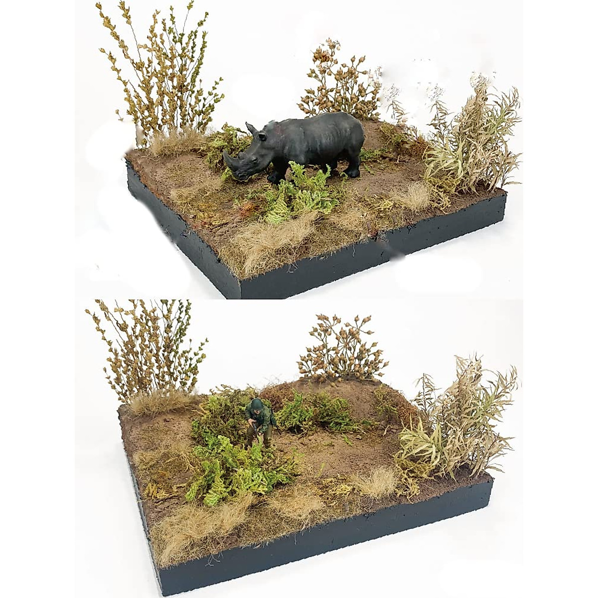 Warmtree Simulation Green Grass Artificial Moss Miniature Static Grass Model Grass Tufts Railway Artificial Grass for Train Landscape Railroad Scenery Sand Military Layout Model