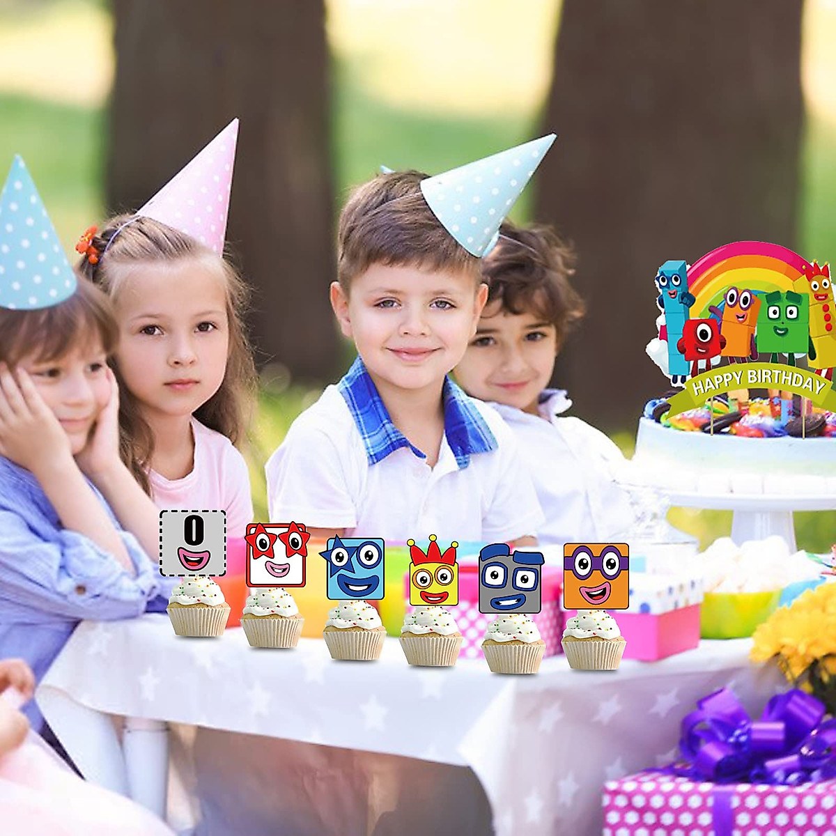 Numberblocks Party Decorations, 17 Pcs Number Theme Cake Cupcake Topper for Kids Numberblocks Birthday Party Supplies Cake Decorations