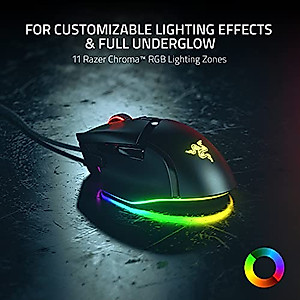 Razer Basilisk V3 Customizable Ergonomic : Fastest Gaming Mouse Switch Chroma RGB Lighting 26K DPI Optical Sensor - 11 Programmable Buttons HyperScroll Tilt Wheel Classic Black (Renewed)