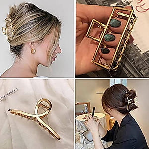4.7 Inch Large Gold Metal Hair Accessories - 4PCS Big Non-Slip Claw Clips with Strong Jaws for Thick and Thin Hair, Cute Butterfly Fashion Accessory for Women & Girls