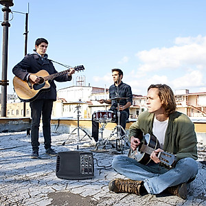 LyxPro SPA-5.5 Small PA Speaker Monitor Class-D Amplifier 3 Channel Mixer 3 Band EQ, Powerful Compact Active Speaker System amp with Mixer 48V Phantom Power