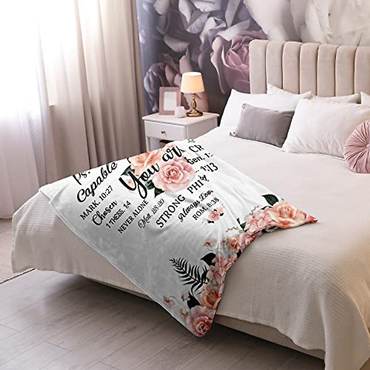 Kituzol Christian Gifts Blanket 50"x60" - Religious Gifts for Women - Christian Birthday Gifts - Best Christian Inspirational Gift - Faith Gifts for Women Throw Blankets - Awesome Spiritual Gifts Idea