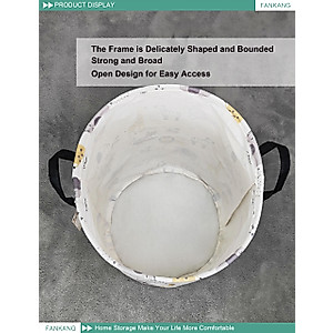 FANKANG Storage Basket, Nursery Hamper Canvas Laundry Basket Foldable with Waterproof PE Coating Large Storage Baskets for Kids Boys and Girls, Office, Bedroom, Clothes,Toys(Lovely Animals)