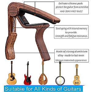 Guitar Capo with Guitar Tuner Clip Guitar Accessoriesor for Acoustic Ukulele