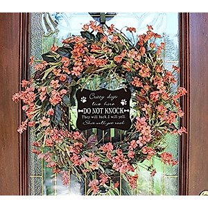 WaaHome Funny Dog Sign,Do Not Knock Sign,Crazy Dogs Live Here Sign, 6''x8'' No Soliciting Sign for House Home Door