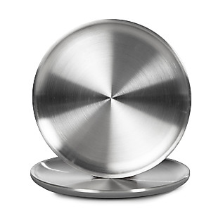 RTIC Anywhere Stainless Steel Plates Set of Two, Stackable, Durable Outdoor Dinnerware, Dishwasher Safe, Graphite