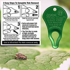 The Original Tick Key - Tick Detaching Device - Portable, Safe and Highly Effective Tick Detaching Tool (Green)