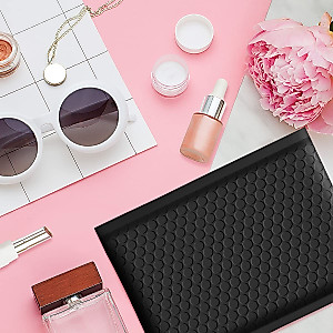 UCGOU Bubble Mailers 4x8 Inch Black 50 Pack Poly Padded Envelopes Small Business Mailing Packages Opaque Self Seal Adhesive Waterproof Boutique Shipping Bags for Jewelry Makeup Supplies #000