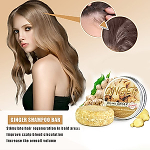 MAITING Natural Organic Ginger Hair Regrowth Shampoo Bar for Hair Growth and All Hair Types, Unisex Adult 2 Pcs