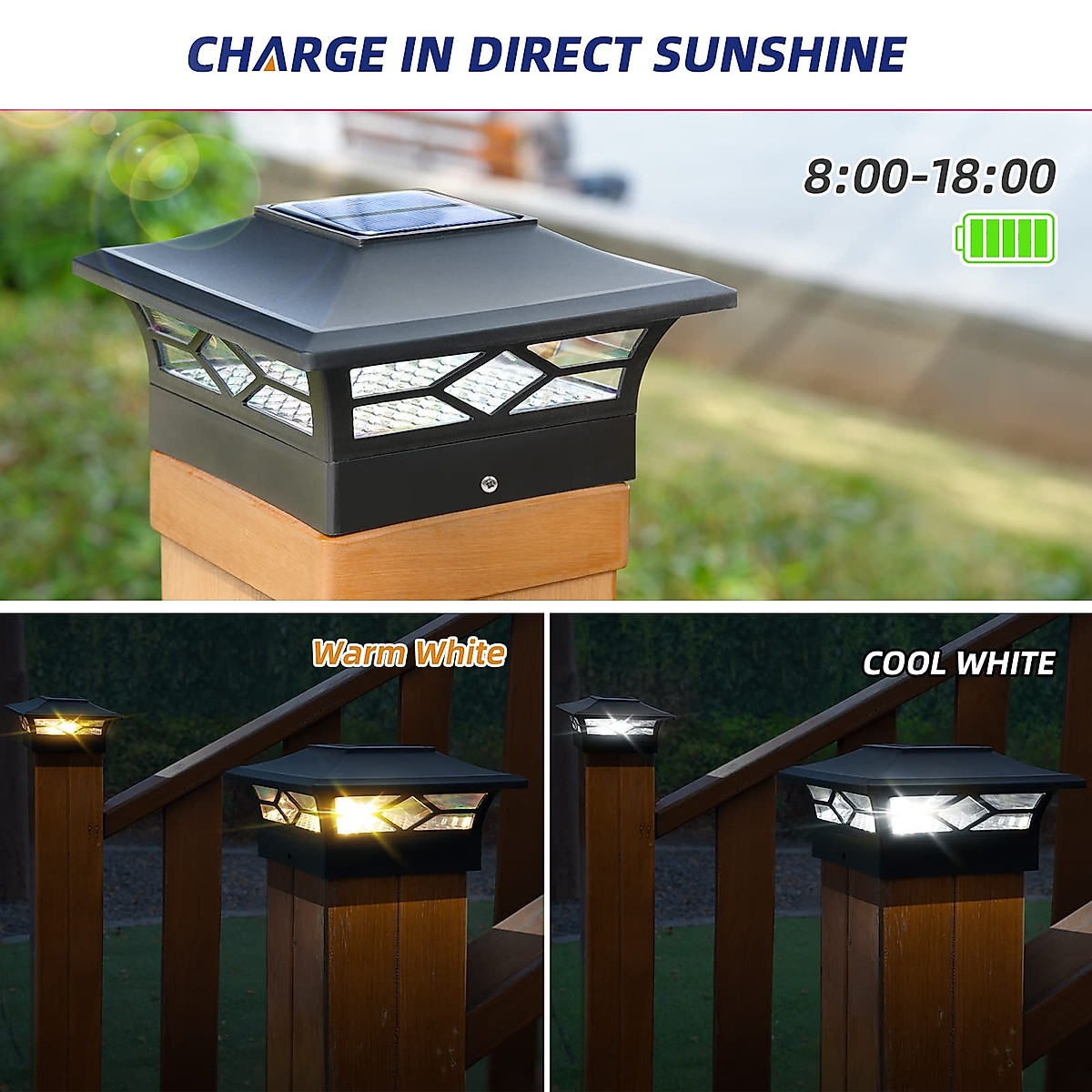 APONUO 4x4 Post Solar Lights,12 Pack 2-Modes bright Solar Post Cap Lights Auto On Off,Outdoor Waterproof Garden Patio Fence Deck Patio Decor for Fence Deck Post Caps 4x4 6x6 Wood,4x4 Vinyl