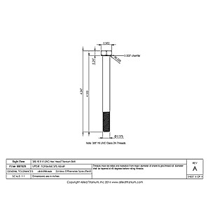 Allied Titanium 0001026, (Pack of 3) 3/8-16 X 4 UNC Titanium Hex Head Bolt, Grade 2 (CP)